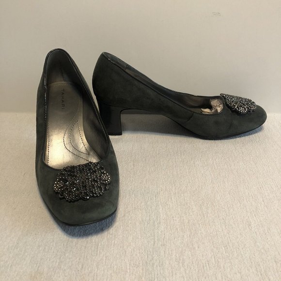 Tahari | Shoes | Tahari Sherry Gray Pumps Shoes Suede Leather Womens 8m ...